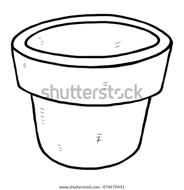 Plant Pot Cartoon Vector Illustration Black Stock Vector (Royalty Free ...