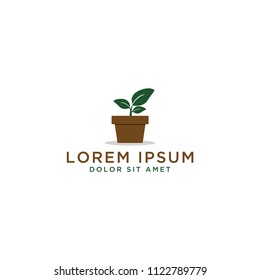 Plant Pot Logo Design Template Stock Vector (Royalty Free) 1122789779 ...