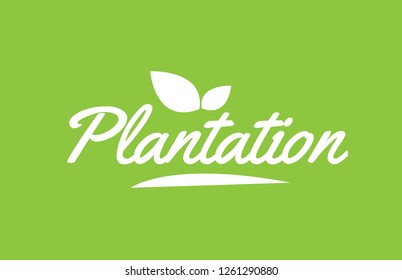 Plantation Word Text Leaf Green Background Stock Vector (Royalty Free ...