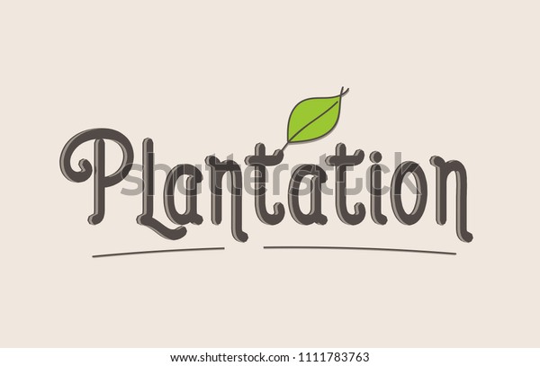 Plantation Word Text Typography Design Green Stock Vector (Royalty Free ...