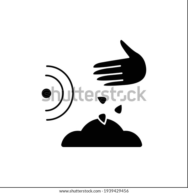 Planting Seeds Glyph Icon Process Planting Stock Vector (Royalty Free ...