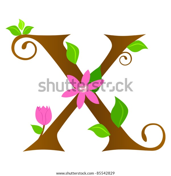 Plants Font Type Letter X Stock Vector (Royalty Free) 85542829 ...