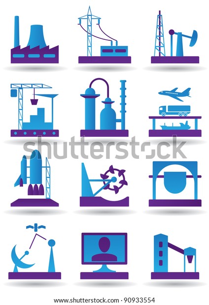 Plants Light Heavy Industry Vector Illustration: เวกเตอร์สต็อก (ปลอดค่า ...