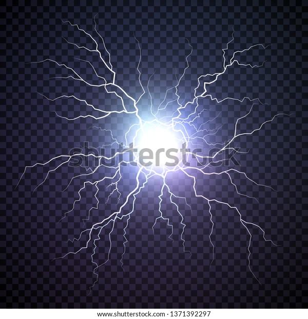 Plasma Bolt Fireball On Dark Background Stock Vector (Royalty Free ...