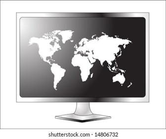 Plasma Lcd Tv World Map Stock Vector (Royalty Free) 14806732 | Shutterstock