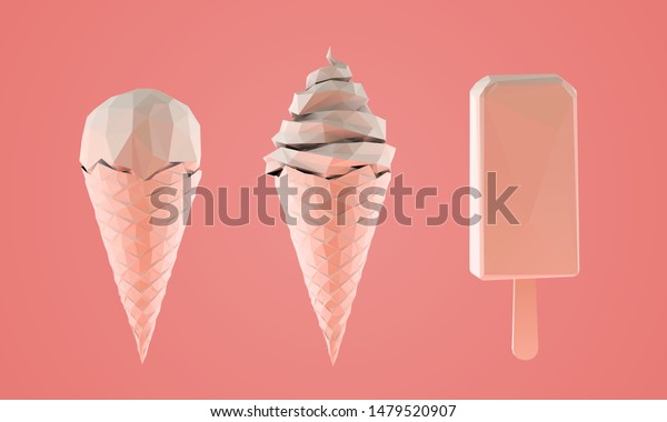 Plaster Ice Cream Collection Set White Stock Vector (Royalty Free ...