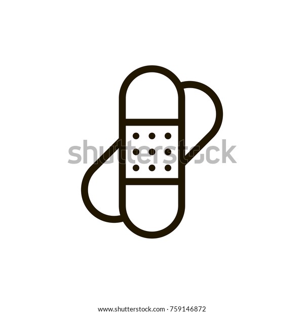 Plaster Line Icon High Quality Black Stock Vector (Royalty Free ...