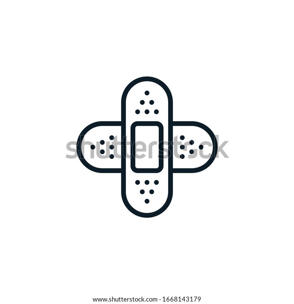 Plaster Outline Icons Vector Illustration Editable Stock Vector ...