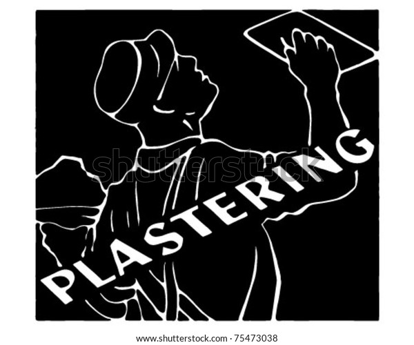 Plastering Retro Ad Art Banner Stock Vector (Royalty Free) 75473038