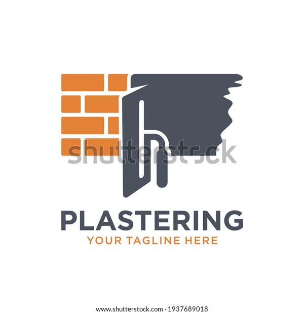 Plastering Template Logo Design Illustration Trowel Stock Vector ...