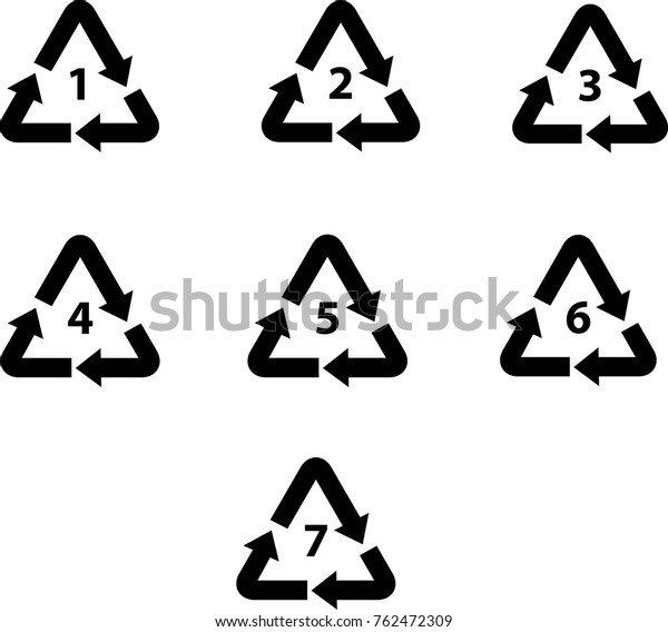 Plasti Recycling Numbers Stock Vector (Royalty Free) 762472309