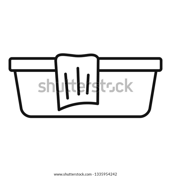 Plastic Basin Icon Outline Plastic Basin: стоковая векторная графика ...