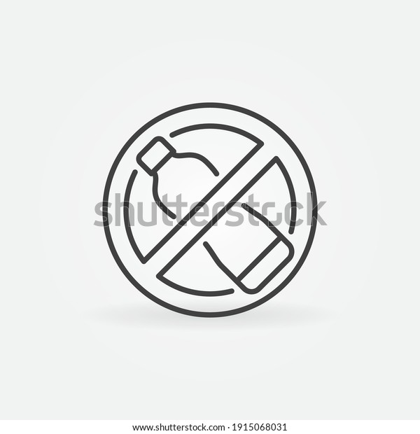 Plastic Bottle Ban Outline Vector Concept Stock Vector (Royalty Free ...
