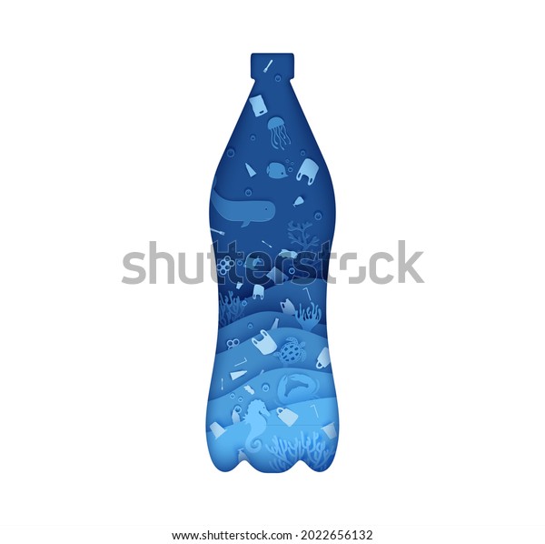 Plastic Bottle Hole Garbage Underwater Paper 库存矢量图（免版税）2022656132 ...