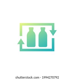 Plastic Bottles Recycling Icon Vector Stock Vector (Royalty Free ...
