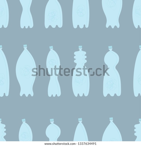 Plastic Bottles Vector Color Seamless Pattern Stock Vector (Royalty ...