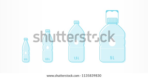 Plastic Bottles Water Icon Set Different Stock Vector (Royalty Free ...