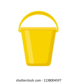 Plastic Bucket Yellow Isolated On White Stock Vector (Royalty Free ...