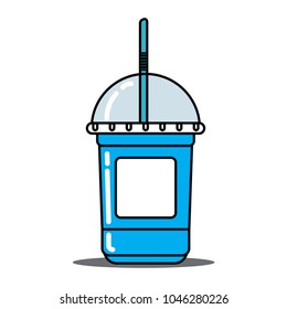 Plastic Coffee Mug Straw Flat Stylevector Stock Vector (Royalty Free ...
