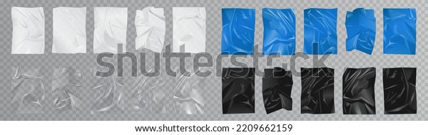 Plastic Crumpled Paper Sheets Glossy Satin Stock Vector (Royalty Free ...