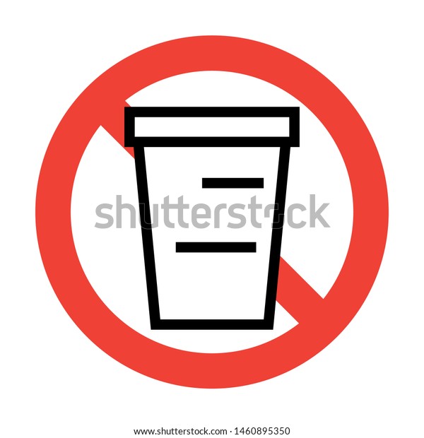 Plastic Cup On Red Prohibition No Stock Vector (Royalty Free ...