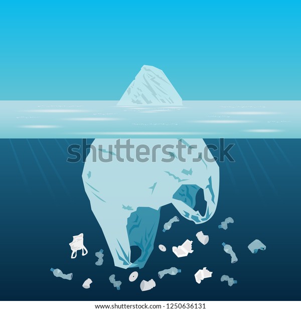 Plastic Iceberg Pollutionplastic Waste Oceanplastic Garbage Stock ...