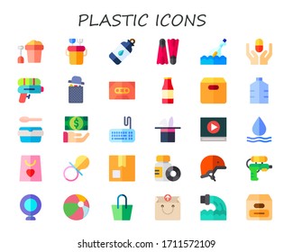 Plastic Icon Set 30 Flat Plastic Stock Vector (Royalty Free) 1711572109 ...