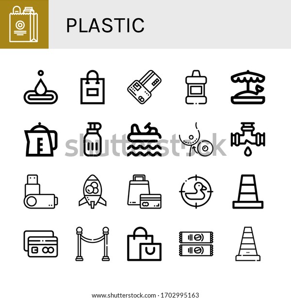 Plastic Icon Set Collection Shopping Bag Stock Vector (Royalty Free ...