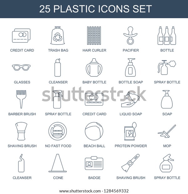 Plastic Icons Trendy 25 Plastic Icons Stock Vector (Royalty Free ...