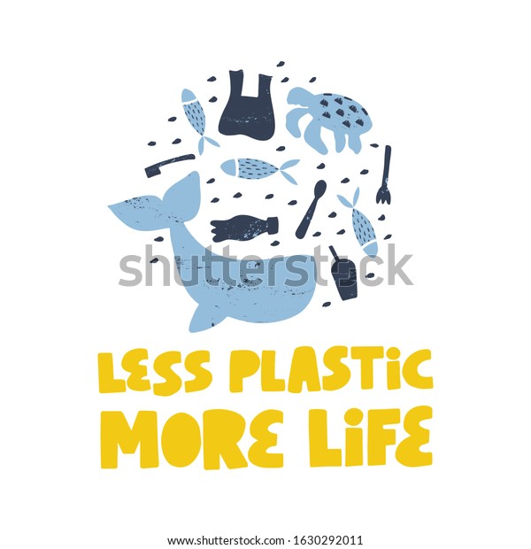 Plastic Pollution Word Concept Banner Environmental Stock Vector ...