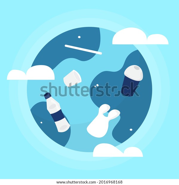 Plastic Pollution World Earth Pollution Icon Stock Vector (Royalty Free ...