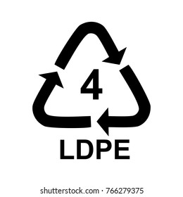 Plastic Recycling Symbol Ldpe 4 Vector Stock Vector (Royalty Free ...
