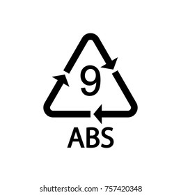 Plastic Recycling Symbol Abs 9 Vector Stock Vector (Royalty Free ...
