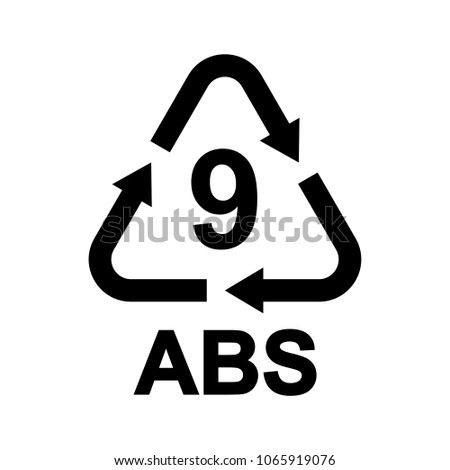 Plastic Recycling Symbol ABS 9 Resin Stock Vector (Royalty Free ...
