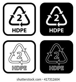 Plastic Recycling Symbol Hdpe 2 Vector Stock Vector (Royalty Free ...