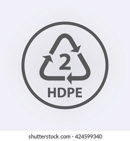 Plastic Recycling Symbol Hdpe 2 Vector 스톡 벡터(로열티 프리) 424599340 ...