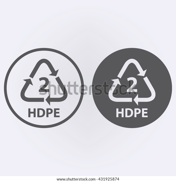 Plastic recycling symbol HDPE 2 . Vector illustration