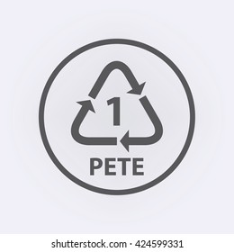 Plastic Recycling Symbol Pete 1 Vector Stock Vector (Royalty Free ...