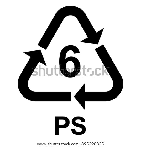 Plastic Recycling Symbol PS 6 Plastic Stock Vector (Royalty Free ...