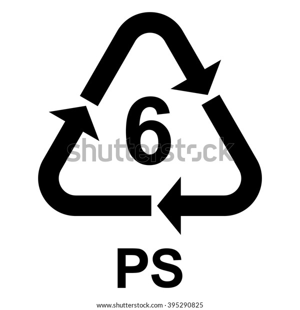 Plastic Recycling Symbol Ps 6 Plastic: stockvector (rechtenvrij ...