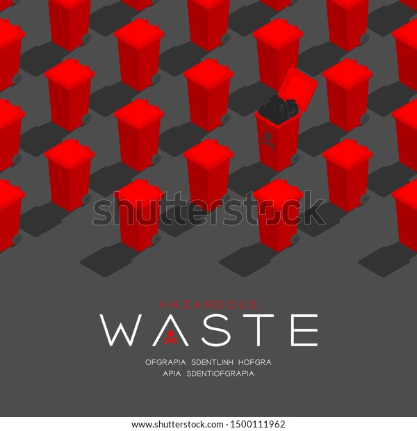 Plastic Red Trash Hazardous Waste Garbage Stock Vector (Royalty Free ...