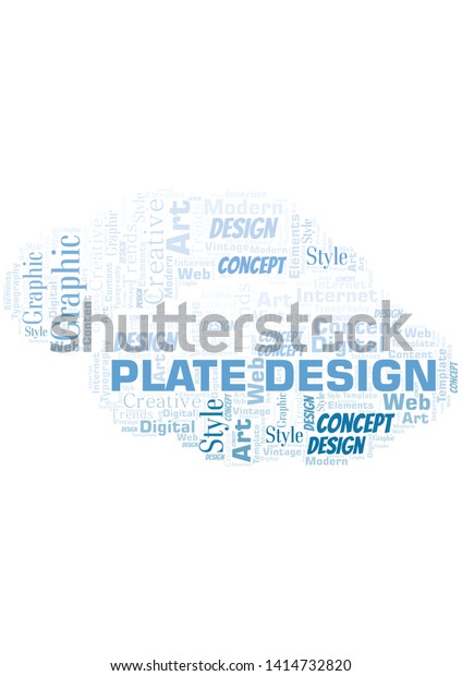 Plate Design Word Cloud Wordcloud Made Stock Vector (Royalty Free ...