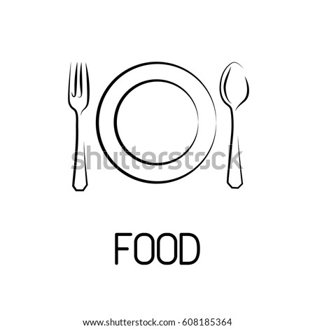 Plate Dinner Food Vector Logo Stock Vector (Royalty Free) 608185364 ...