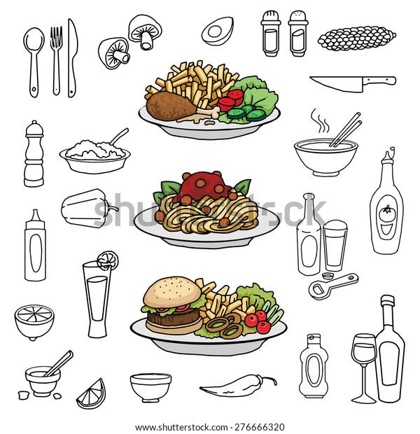 Plate Food Vector Illustration Stock Vector (Royalty Free) 276666320 ...