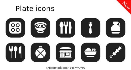 Set Nine Food Restaurant Flat Icons Stock Vector (Royalty Free ...