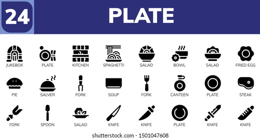 Plate Icon Set 24 Filled Plate Stock Vector (Royalty Free) 1501047608
