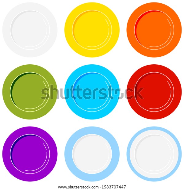 Plate Icons Set Isolated On White Stock Vector (Royalty Free) 1583707447