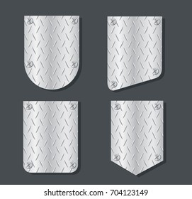 Plate Metal Banner Set Vector Illustration Stock Vector (Royalty Free ...