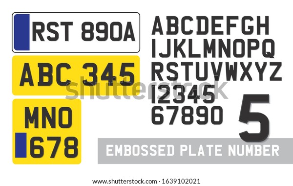 Plate Number Font Template Vector Stock Vector (Royalty Free ...