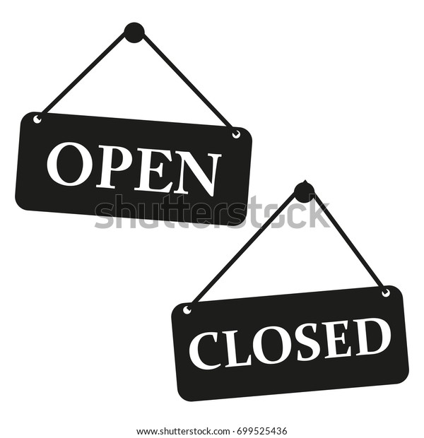 Plate Open Closed Icon Sign Illustration: стоковая векторная графика ...